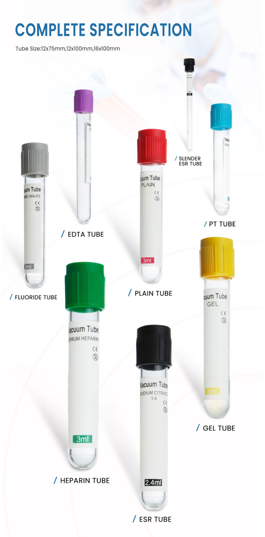 Grey Cap Head Medical Blood Sample Collection Tubes from China ...